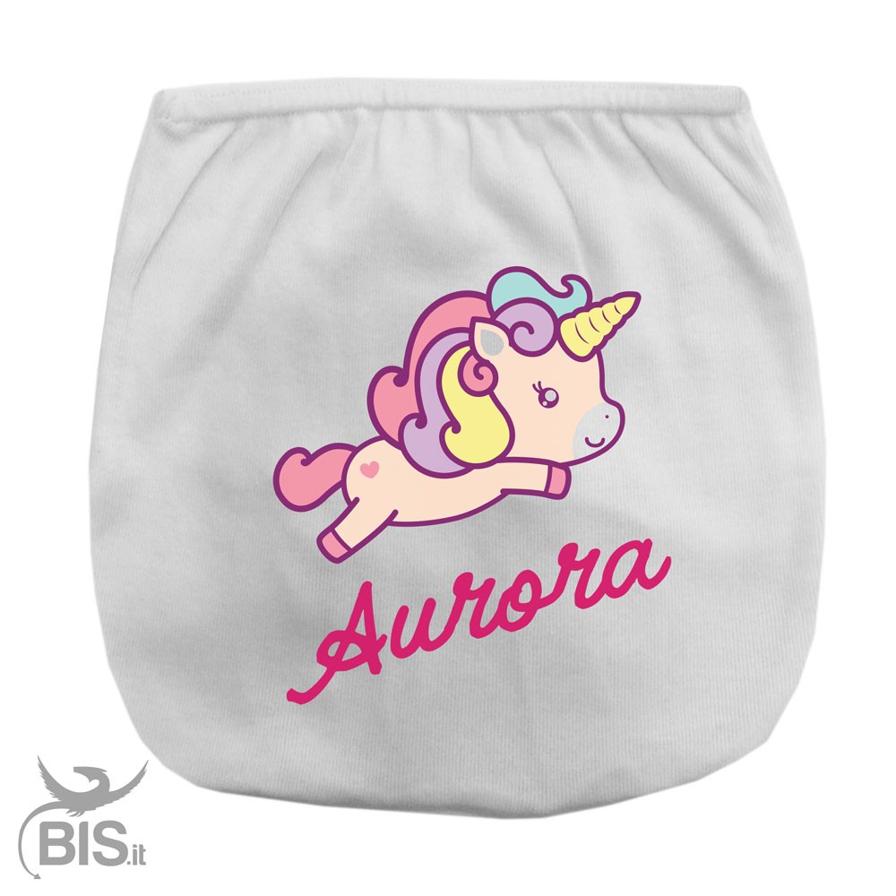 Mutanda neonato copri-pannolino a tema Baby Unicorn