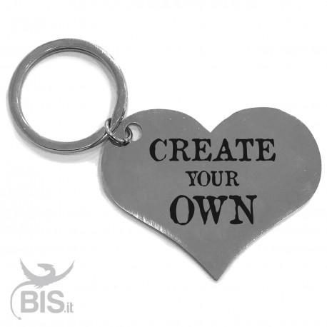 Personalized Heart Shaped Key ring "Create Your Own"